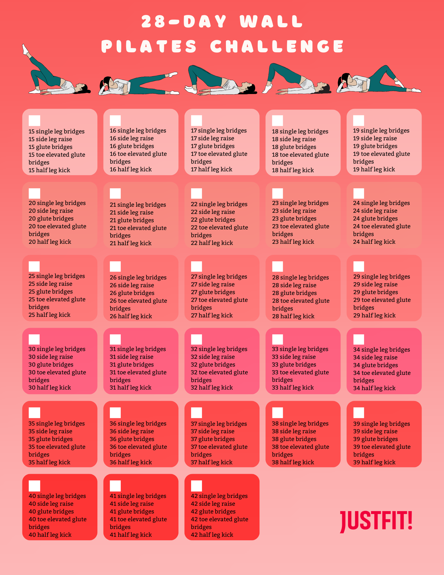 28-Day Wall Pilates Challenge: Build Muscles and Lose Weight